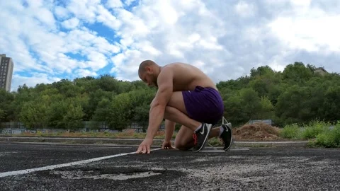 Athlete Run In A Stadium Stock Footage ~ Royalty Free Stock Videos | Pond5