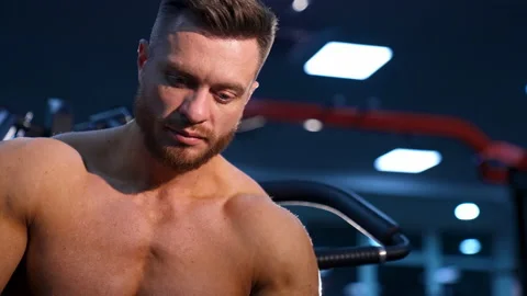 Athlete with strong body poses on modern... | Stock Video | Pond5