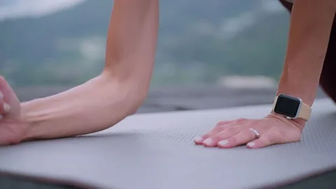 Athlete wearing smartwatch, walking plan... | Stock Video | Pond5