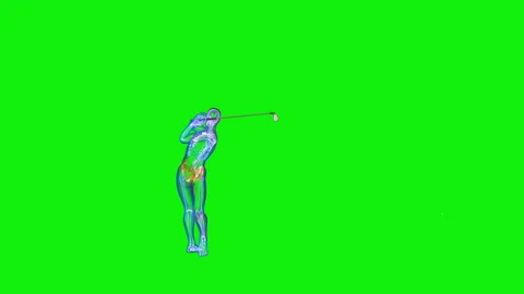 Athlete X-Ray Hitting A Golf Ball, Zoom ... | Stock Video | Pond5