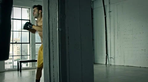 Athletic Male Boxing Slow Motion | Stock Video | Pond5