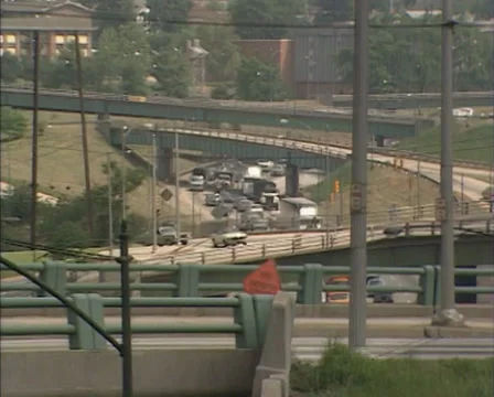 ATLANTA - 1980s: streetscape traffic, hi... | Stock Video | Pond5