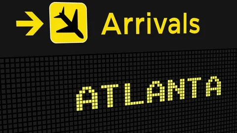 Atlanta Arrival Animation Sign Board on ... | Stock Video | Pond5