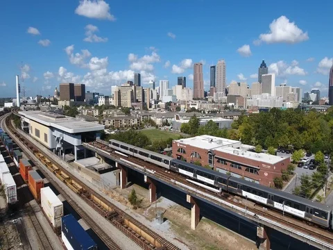 Atlanta, GA Downtown & Subway Train | Stock Video | Pond5