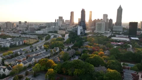 Atlanta Aerial Sunset Stock Footage ~ Royalty Free Stock Videos | Pond5