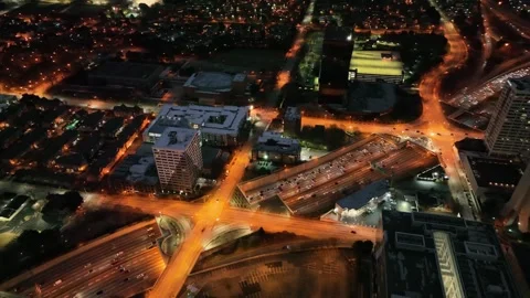 Atlanta Skyline and interstate at night ... | Stock Video | Pond5