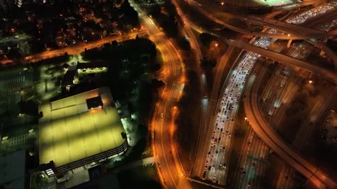 Atlanta Skyline and interstate at night ... | Stock Video | Pond5