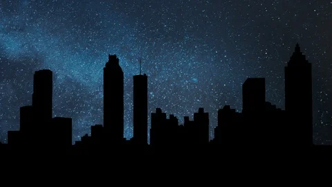 Atlanta skyline by Night with Stars, Mil... | Stock Video | Pond5