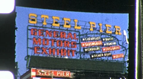 Atlantic City Boardwalk Signs 1950s Vint... | Stock Video | Pond5
