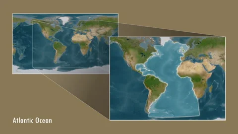 Atlantic Ocean. Satellite map. Patterson... | Stock Video | Pond5