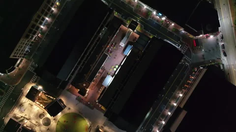 Atlantic Station from above at night. Fl... | Stock Video | Pond5