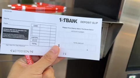ATM Deposit Slip of FirstBank (1stBank) | Stock Video | Pond5
