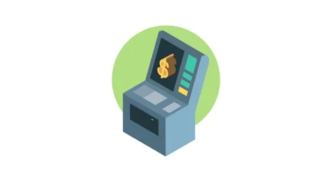 atm machine money financial animation | Stock Video | Pond5