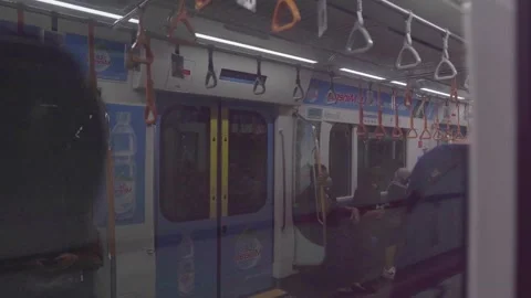 the atmosphere inside the MRT Jakarta as... | Stock Video | Pond5