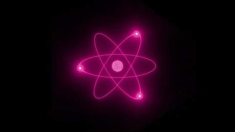 Atom animation neon glowing pink color i... | Stock Video | Pond5