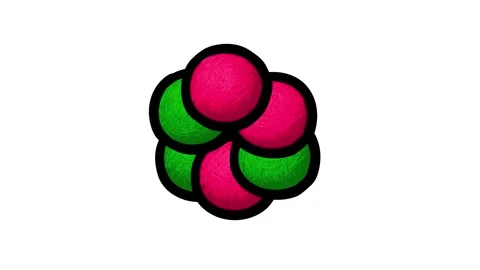 Atom hand drawn cartoon nucleus isolated... | Stock Video | Pond5