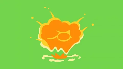 Atomic bomb explosion animation on green... | Stock Video | Pond5