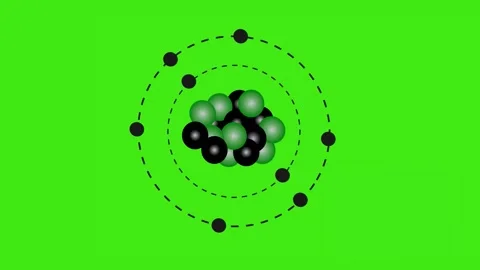 Atomic model green screen background. | Stock Video | Pond5
