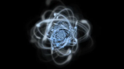 Atomic structure simulation with nucleus... | Stock Video | Pond5