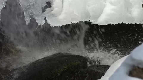 atomized water with ice while hiking | Stock Video | Pond5