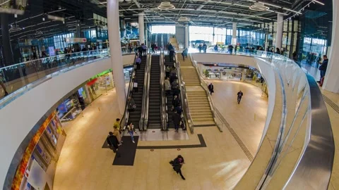 The atrium space of the mall. The moveme... | Stock Video | Pond5