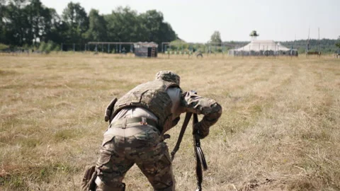 An attack on enemy is underway by soldie... | Stock Video | Pond5