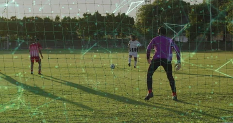 Attacker dribbling into box starting tec... | Stock Video | Pond5