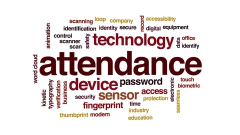 Attendance animated word cloud, text des... | Stock Video | Pond5