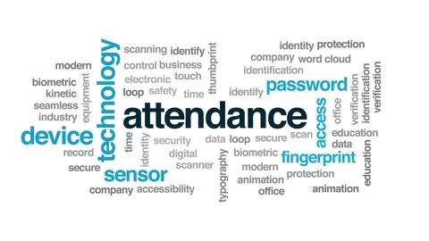 Attendance animated word cloud, text des... | Stock Video | Pond5