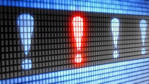 Attention icon on the Screen. 4K Resolut... | Stock Video | Pond5