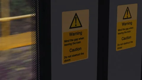 Attention Warning Sign Displayed Inside ... | Stock Video | Pond5