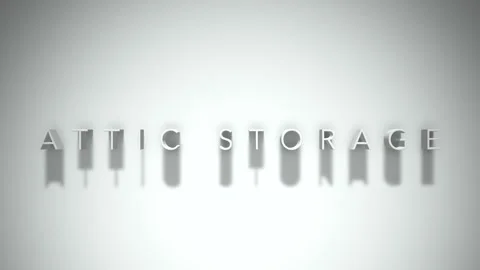 attic storage 3D title animation white t... | Stock Video | Pond5