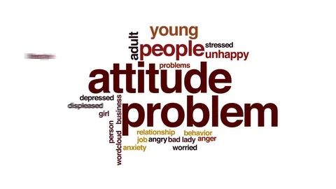 Attitude problem animated word cloud, te... | Stock Video | Pond5
