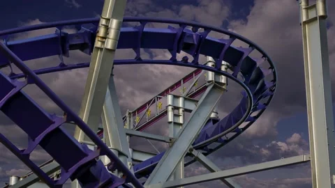 Attraction roller-coaster (switchback) o... | Stock Video | Pond5