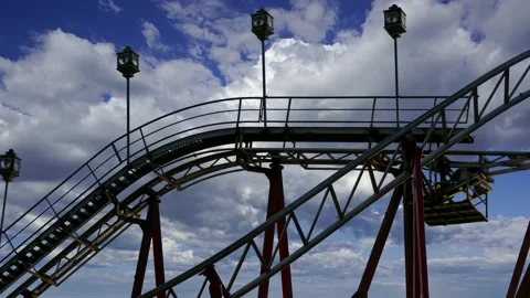 Attraction roller-coaster (switchback) o... | Stock Video | Pond5