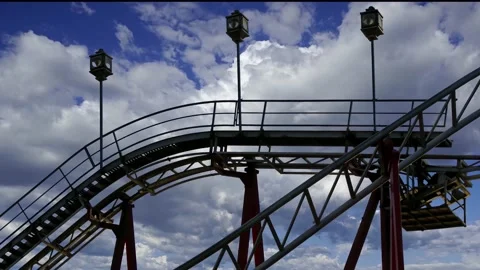 Attraction roller-coaster (switchback) o... | Stock Video | Pond5