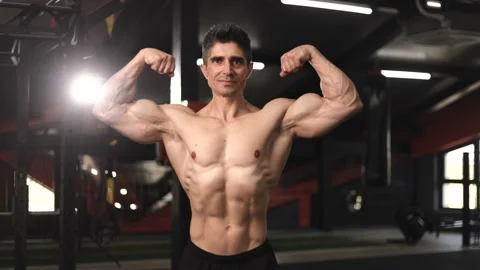 attractive male bodybuilder with perfect... | Stock Video | Pond5