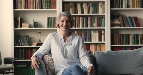 Attractive middle-aged single woman rela... | Stock Video | Pond5