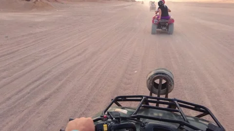 ATV riding in Egypt first person view | Stock Video | Pond5