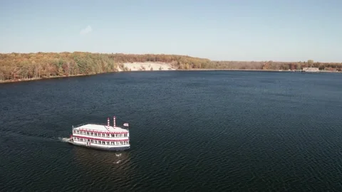 Au Sable River Queen boat on the Au Sabl... | Stock Video | Pond5