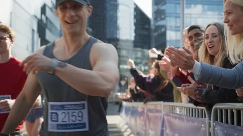 Audience Cheering in Marathon | Stock Video | Pond5