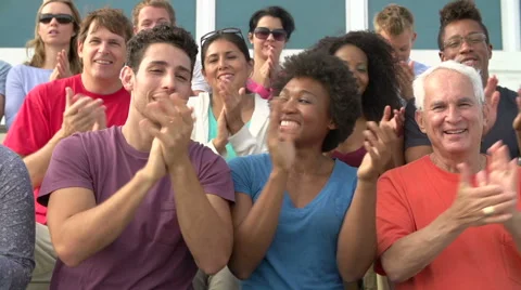 Audience Clapping At Outdoor Event In Sl... | Stock Video | Pond5