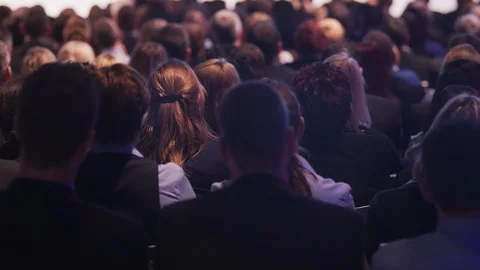 Audience at Event - Crowd of people sitt... | Stock Video | Pond5