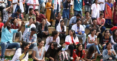 audience at open air auditorium Day Time | Stock Video | Pond5