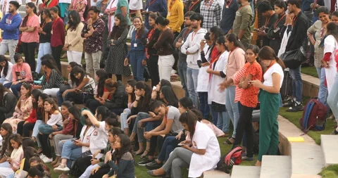 audience at open air auditorium Day Time | Stock Video | Pond5