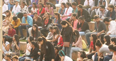 audience at open air auditorium Day Time | Stock Video | Pond5