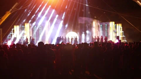 audience at open air auditorium night | Stock Video | Pond5