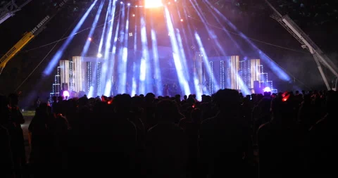 audience at open air auditorium night | Stock Video | Pond5