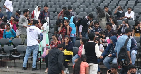 audience at open air auditorium night | Stock Video | Pond5