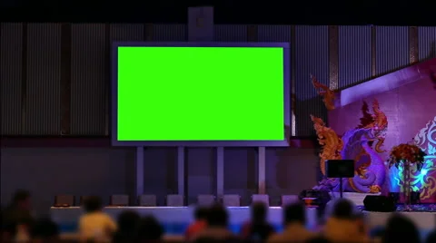 audience watch green screen presentation... | Stock Video | Pond5